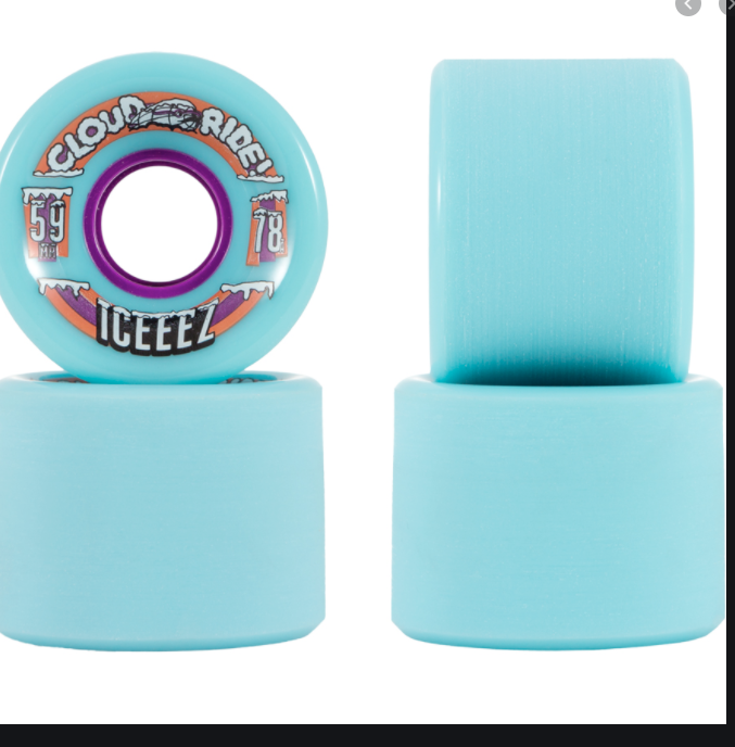 CLOUD RIDE! ICEEEZE 59MM 78A LT.BLUE LONGBOARD WHEELS (SET OF 4) W ...